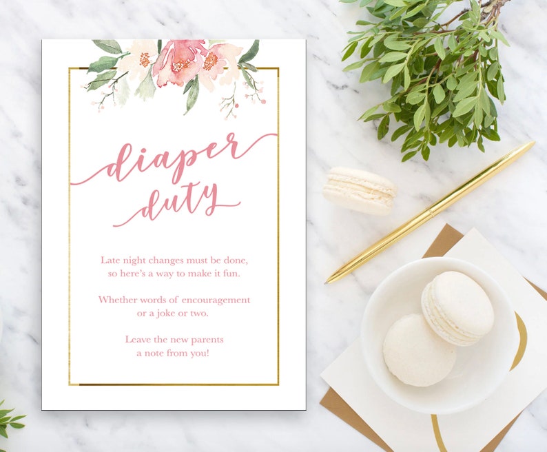 Late Night Diaper Duty Unisex Baby Shower Decor Game Idea Sign, Write a ...