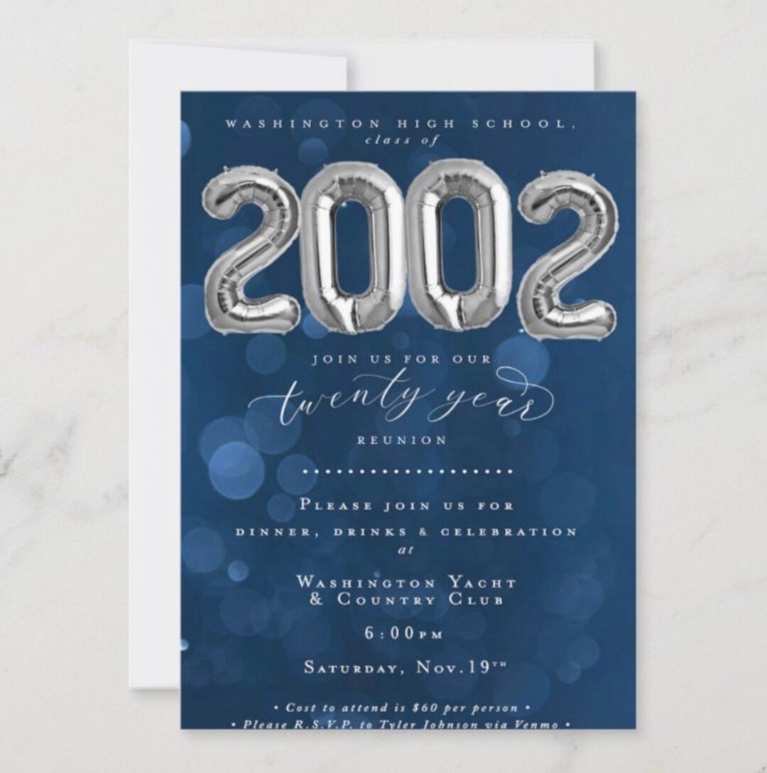 High School Class of 2002 Reunion Invitation High School Reunion, 5, 10 ...