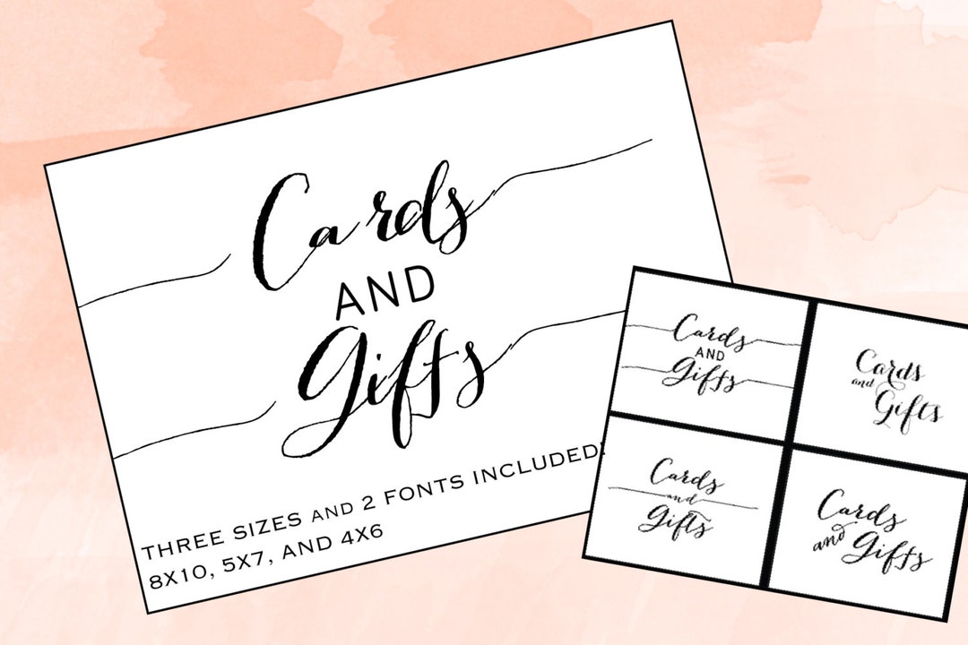 Cards and Gifts Wedding Sign, Reception Sign, Ceremony Sign, Digital ...