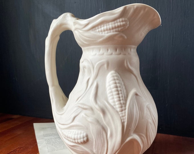 Vintage Parian Pitcher, Corn Motif, Bennington Pottery, MMA Repro ...