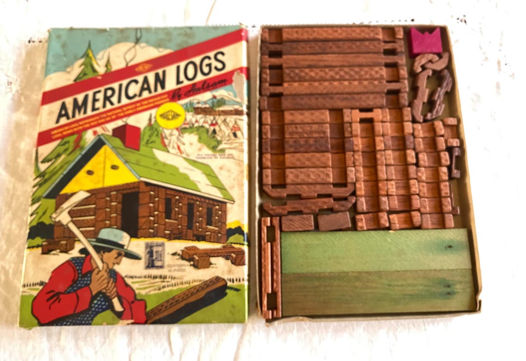 Vintage American Logs Toy by Halsam, 1950s, Collectible - Etsy