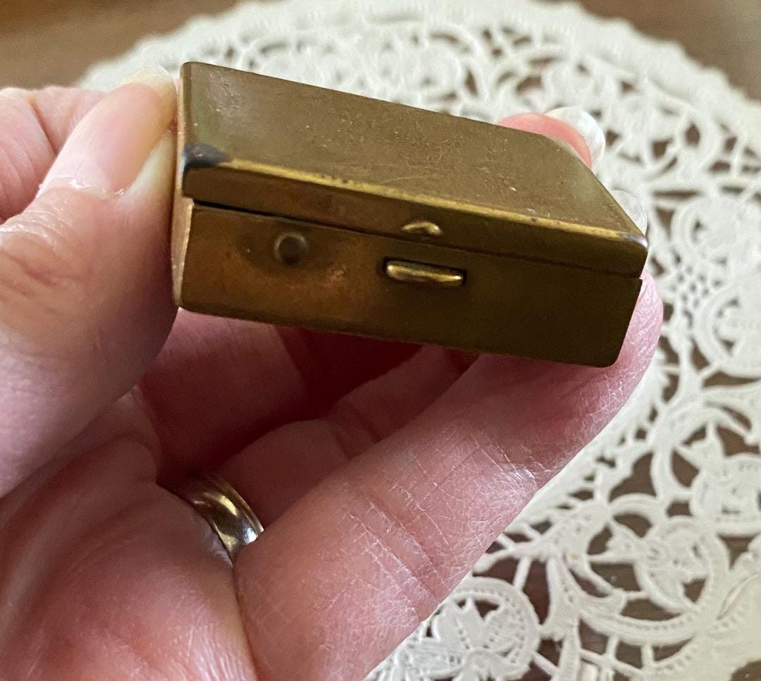 Vintage Brass Pill Box, Rectangular, Push Button Open, 1950s Pill Box ...