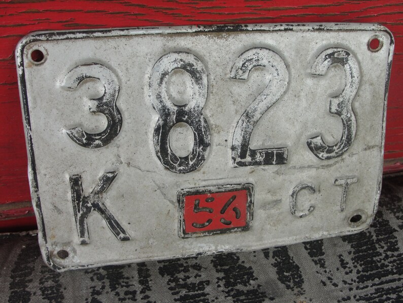 Vintage Ct License Plate 1956 - Etsy