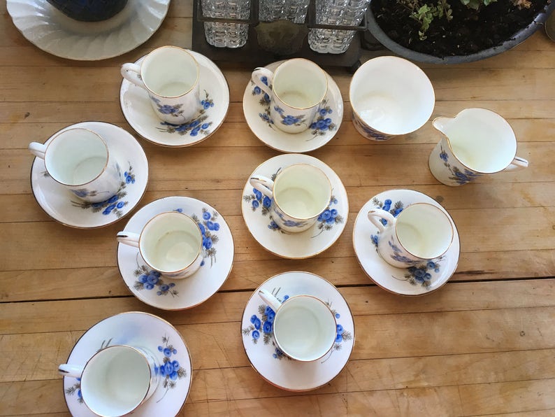 Vintage Fenton Radfords Bone China Stoke on Trent Blue Floral - Etsy