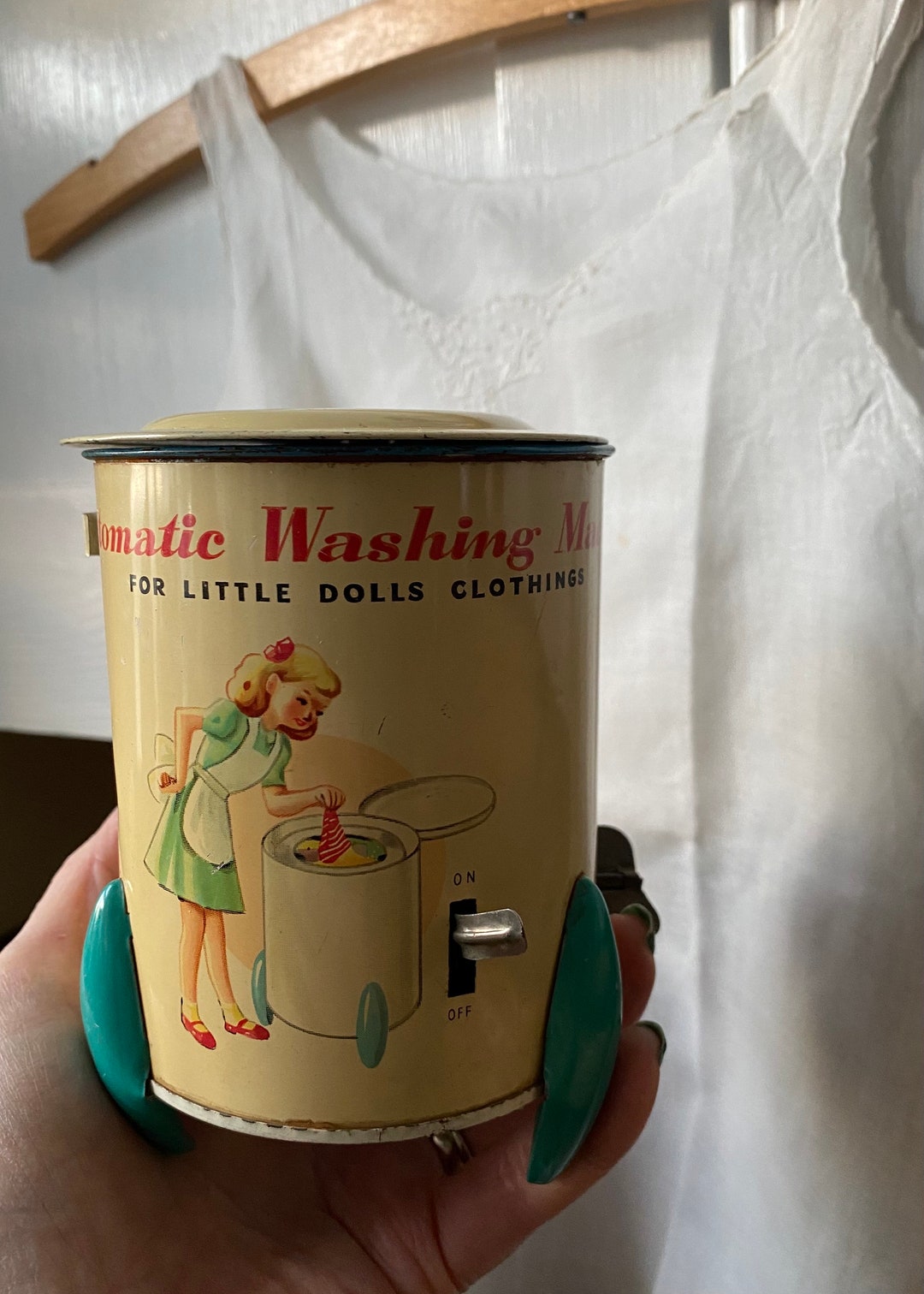 Vintage Toy Washing Machine, Doll Clothes Washing Machine, Wind up Toy ...