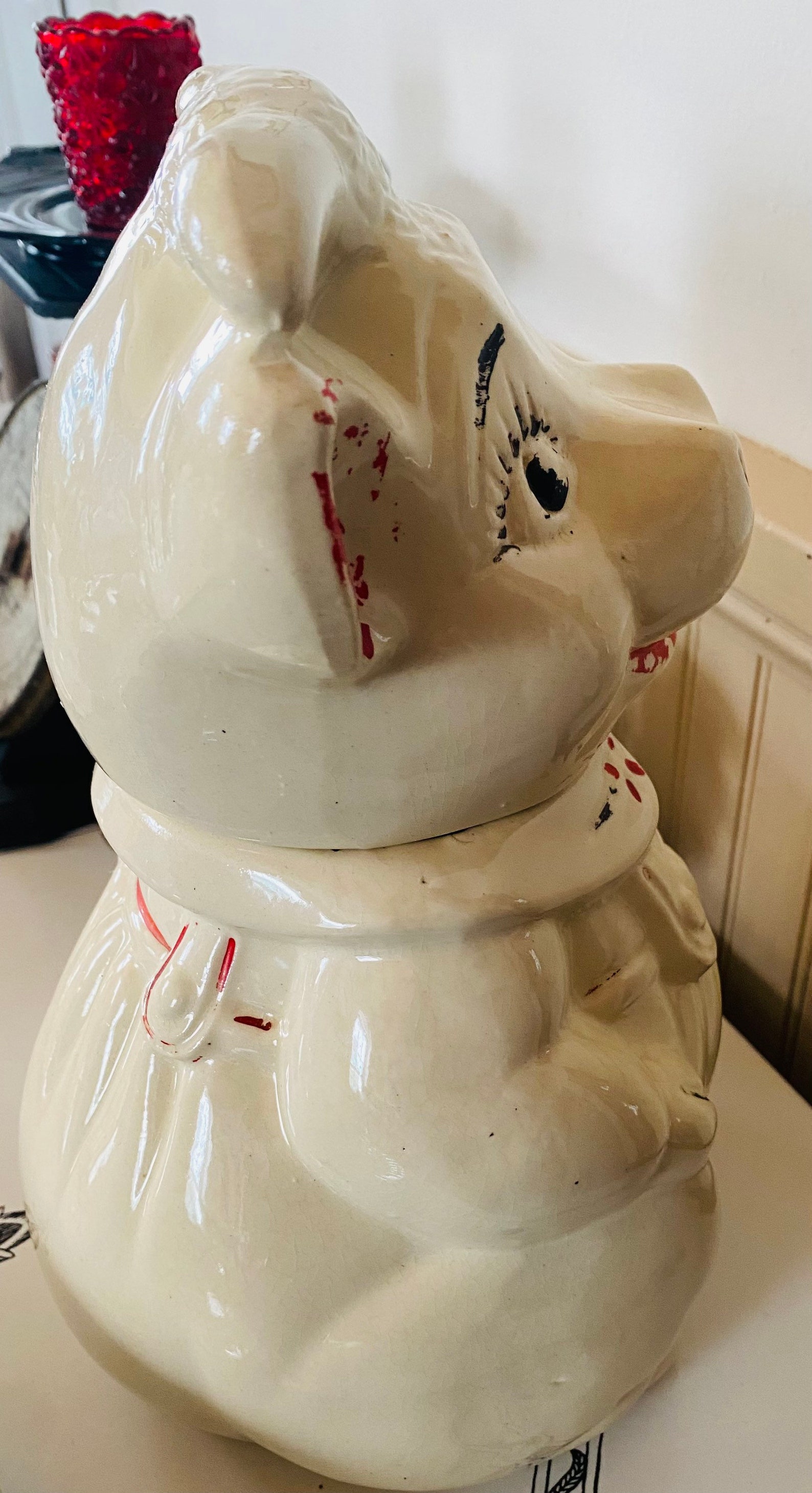 Vintage Cow Cookie Jar Farmhouse Kitchen Decor Bisque Cow - Etsy