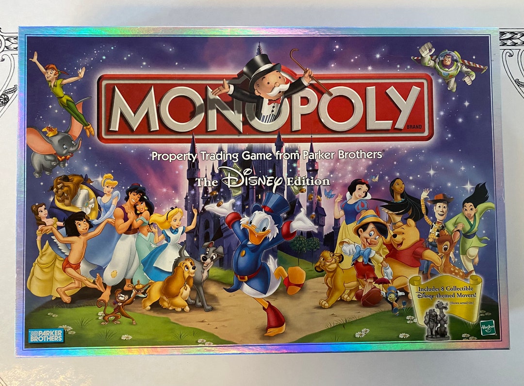 Disney Edition Monopoly Board Game, 2001, Collectible Monopoly Disney ...