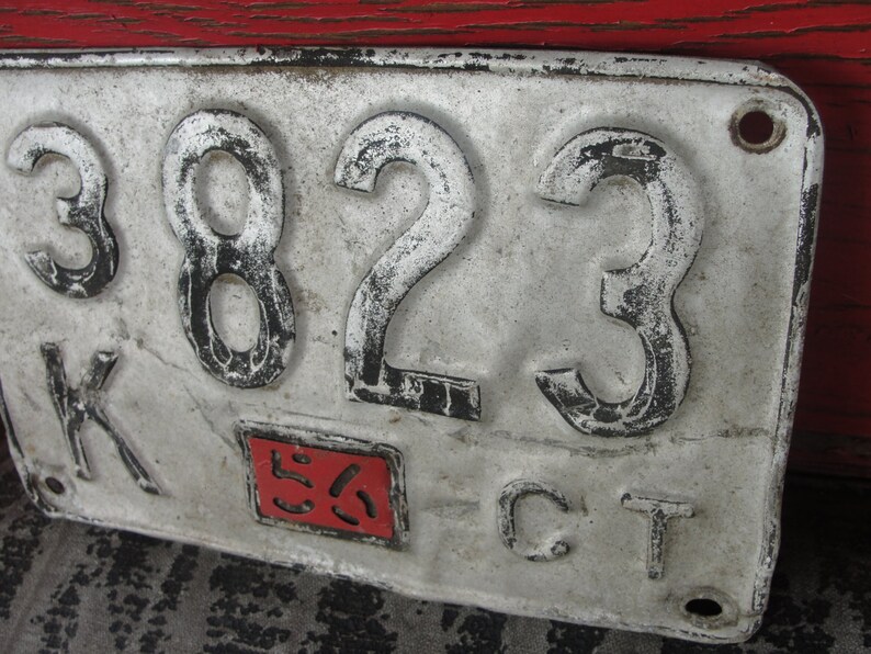 Vintage Ct License Plate 1956 - Etsy