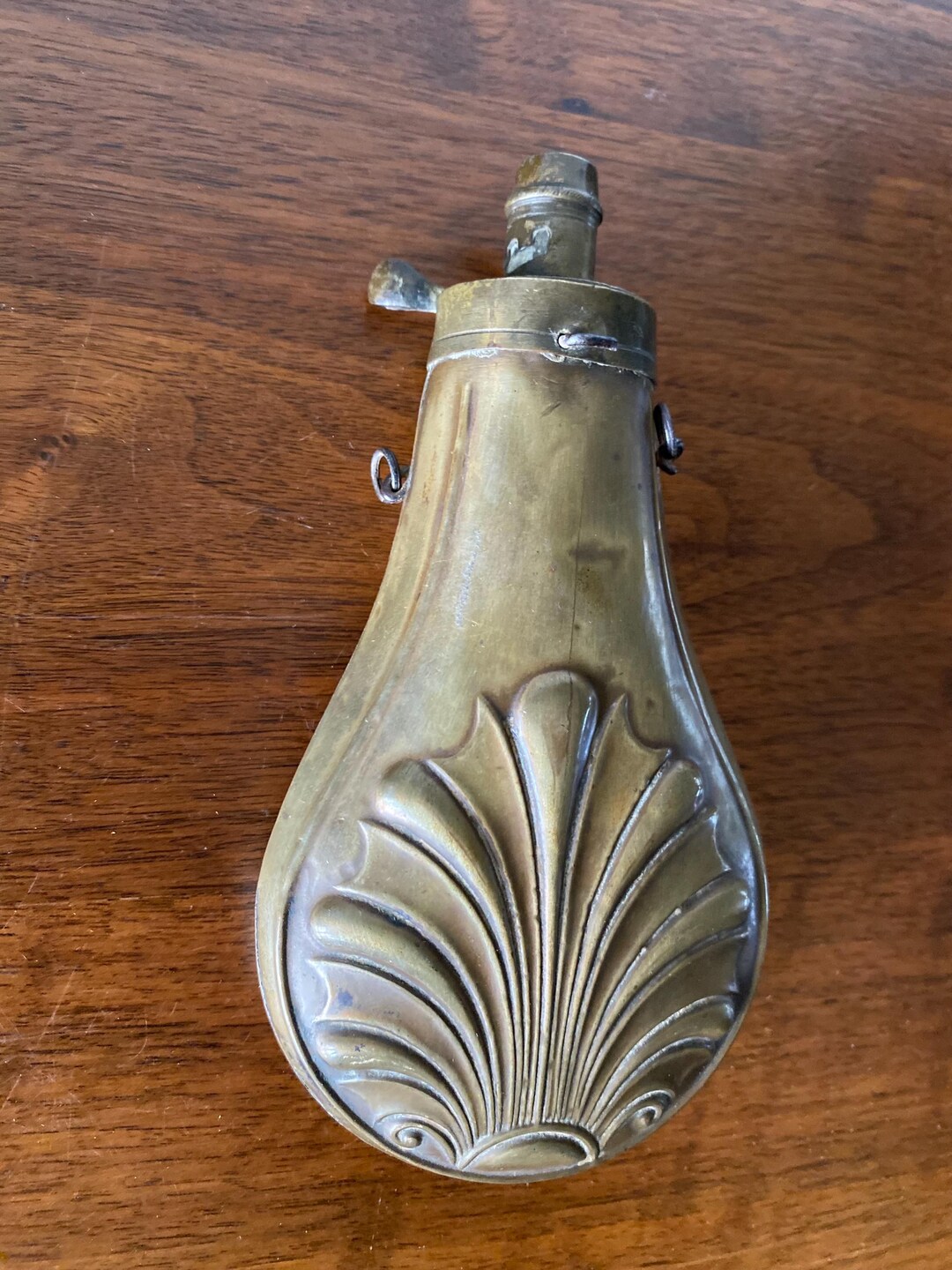 Civil War Era Gunpowder Flask, Antique Militia, Copper Gunpowder Flask ...