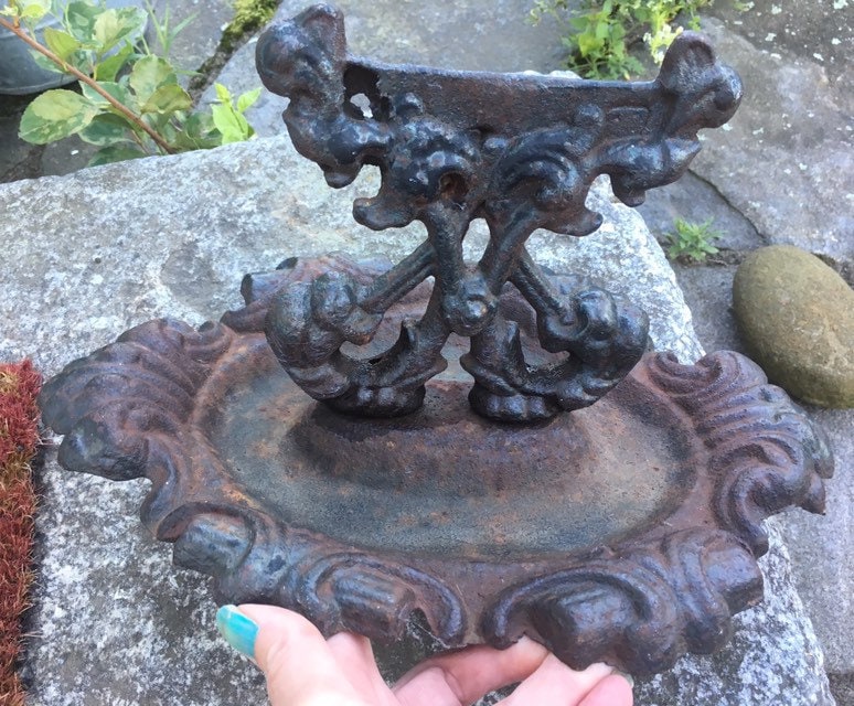 Victorian cast iron boot scraper dragons and seashells | Etsy