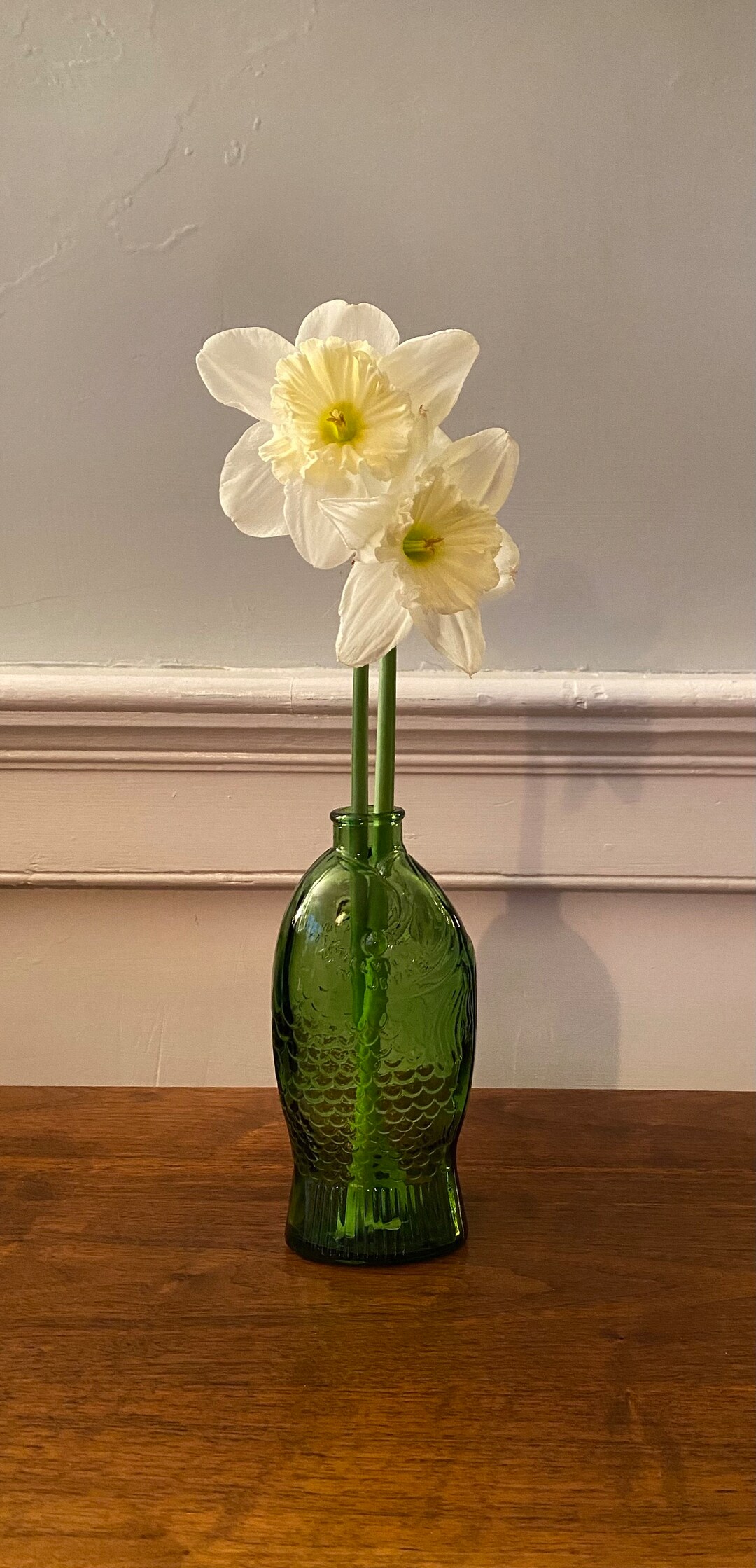 Wheaton Fish Bottle, Vase, Vintage Glass, Green Fish Bitters Bottle ...