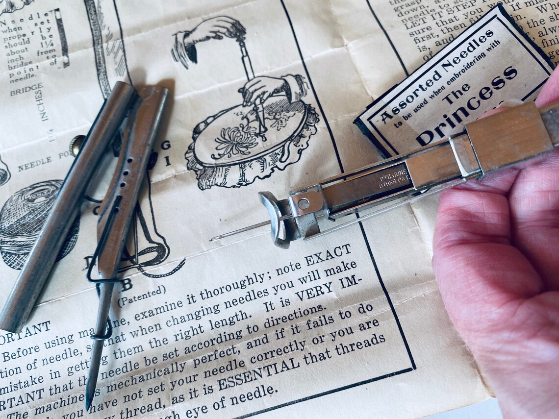 Antique Hand Embroidery Machine Princess Brand Box and - Etsy