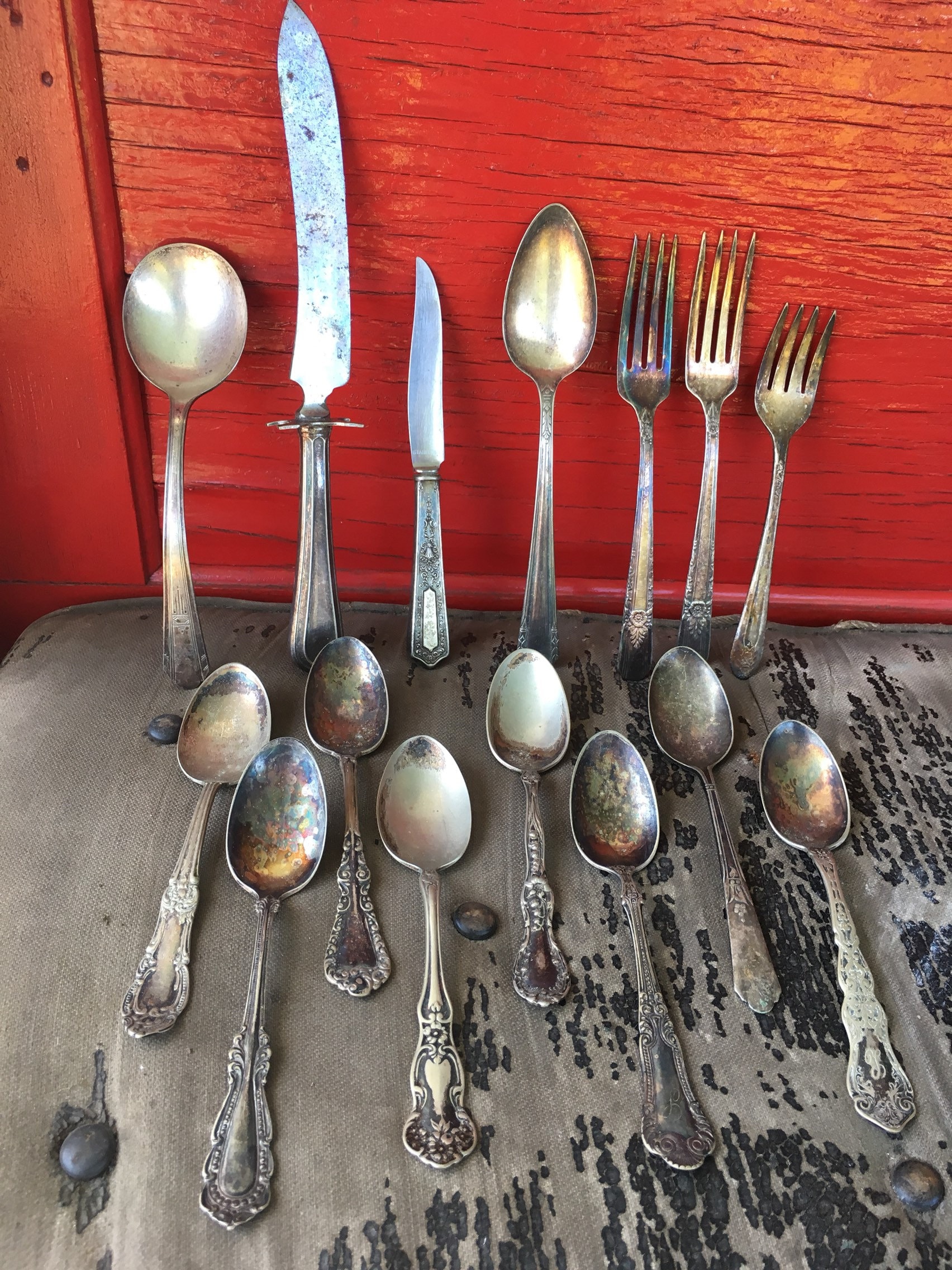 Vintage silverware mismatched 15 pieces jewelry or craft | Etsy