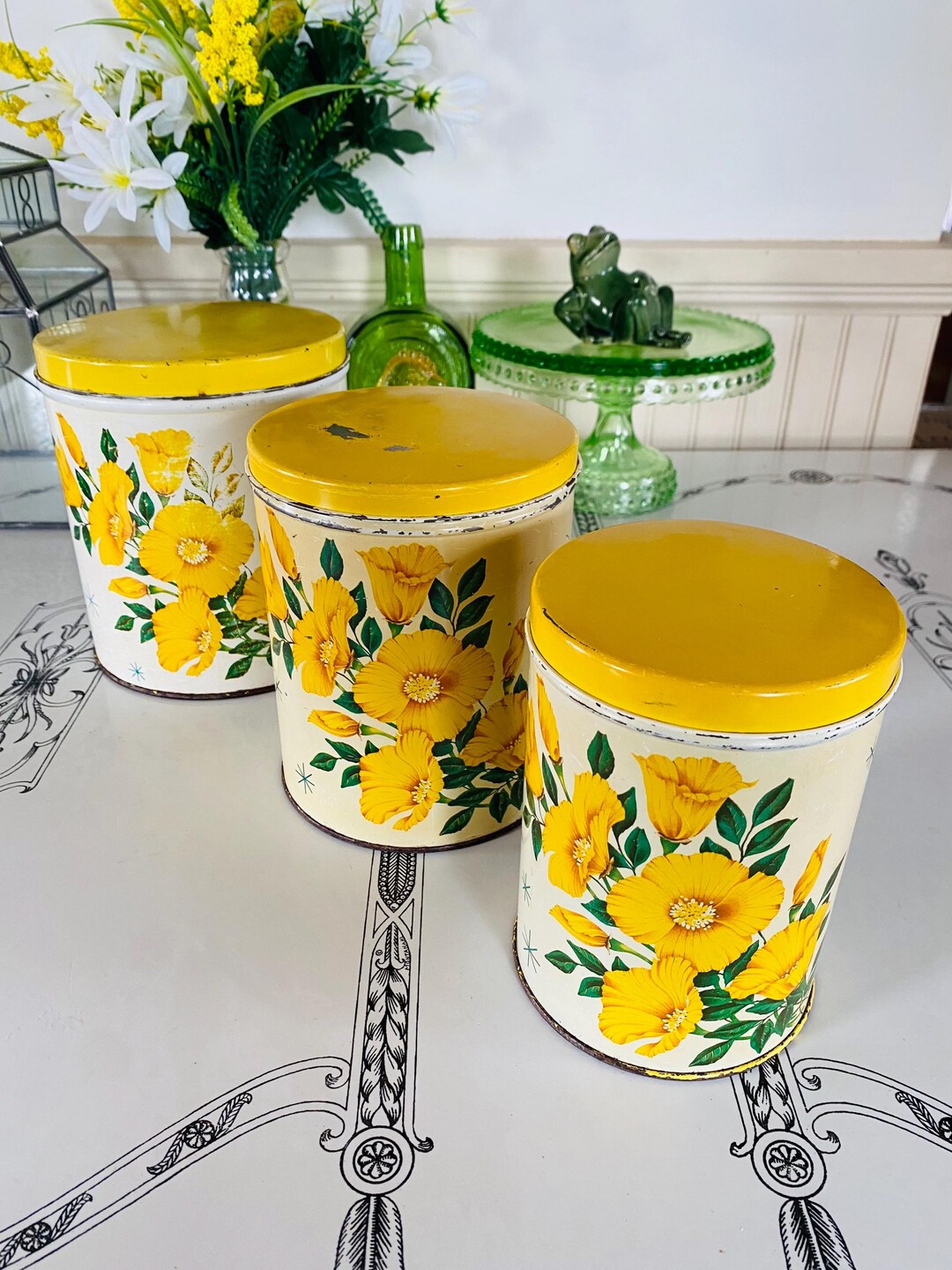Vintage 1950s NC Colorware Atomic Starburst Canister, Set of Three ...