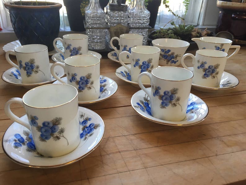 Vintage Fenton Radfords Bone China Stoke on Trent Blue Floral - Etsy