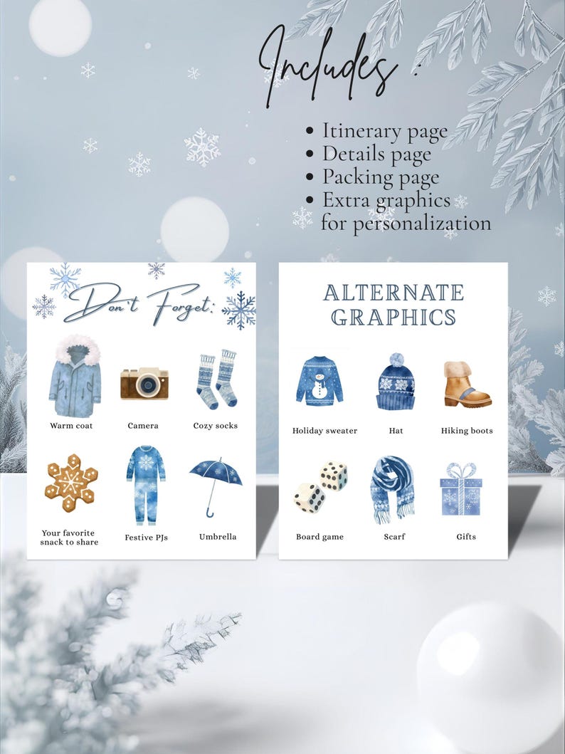 Winter Wonderland Trip Itinerary Template | Editable Canva Winter ...
