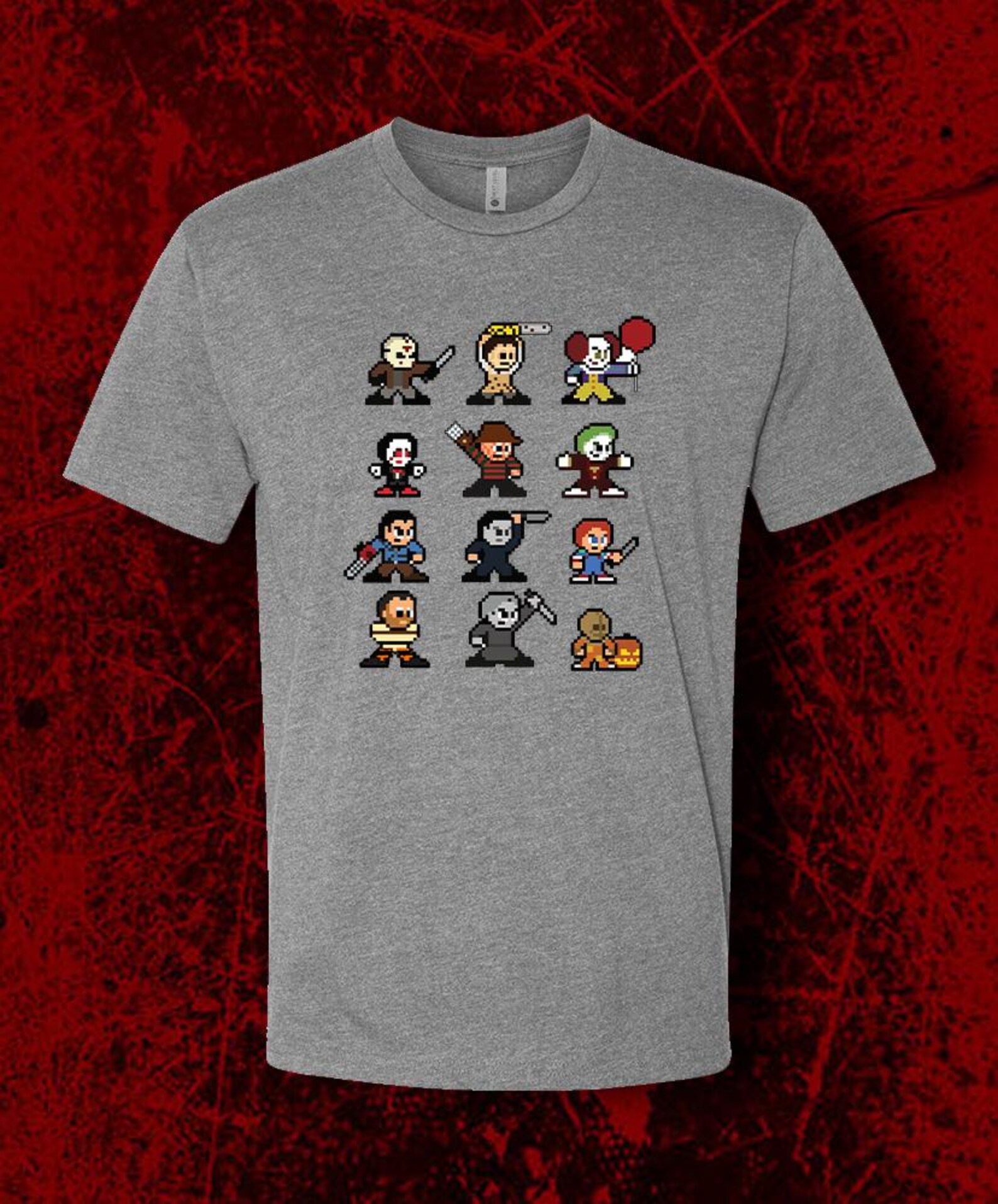 8 Bit Horror Icons Jason Freddy Logo Shirt Adult & Youth Sizes Fast ...