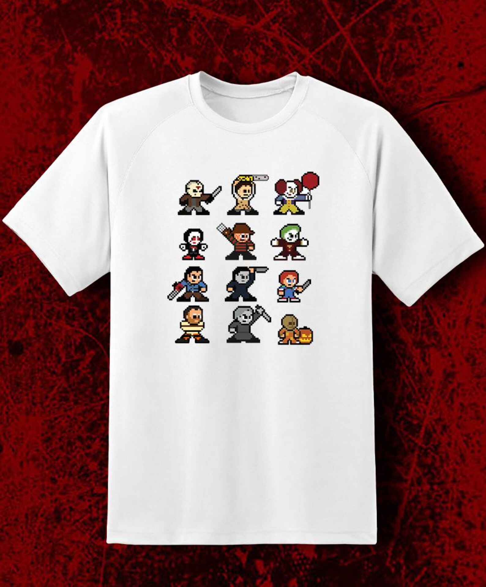 8 Bit Horror Icons Jason Freddy Logo Shirt Adult & Youth Sizes Fast ...