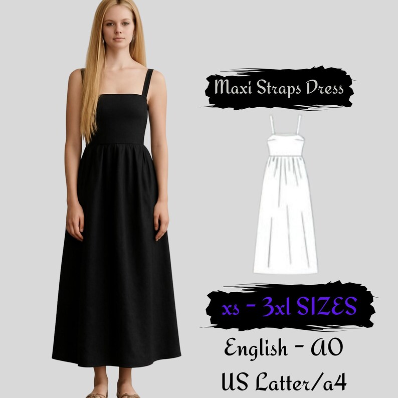Linen Maxi Dress Sewing Pattern – Sleeveless Summer Boho (PDF) - Etsy