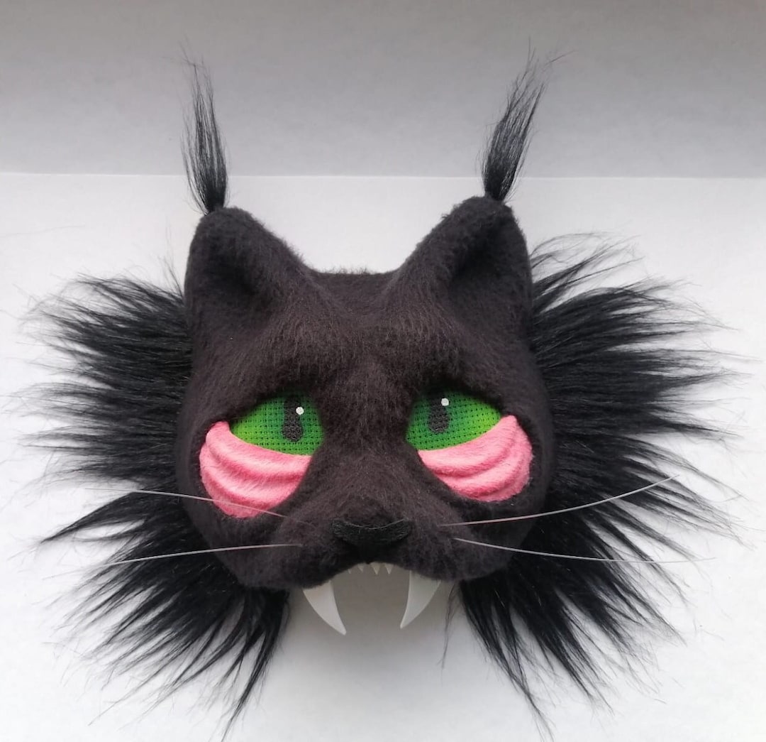Black Therian Lynx Mask HQ . Modified Therian Mask. Therian Gear ...
