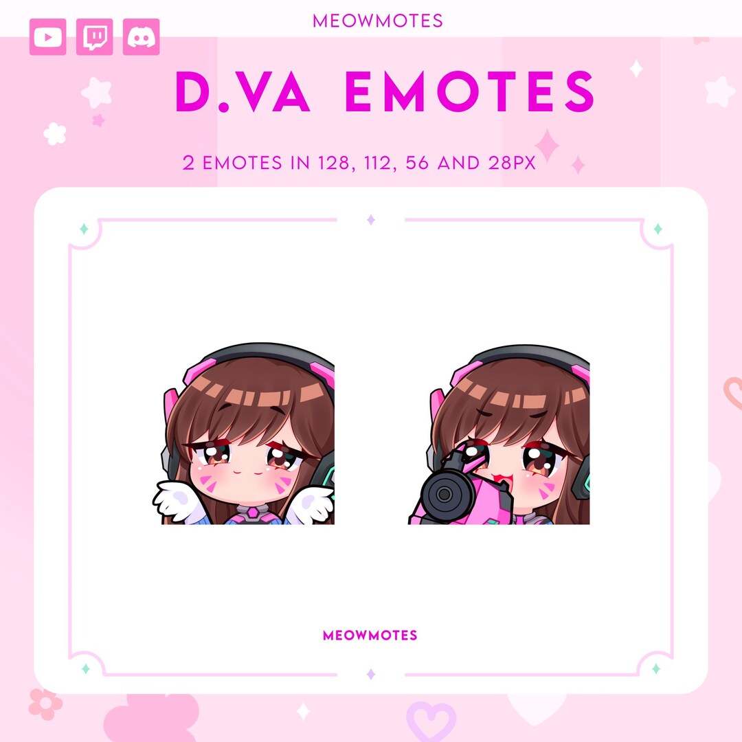 Overwatch Dva Emotes | for Twitch, Discord, Youtube - Etsy