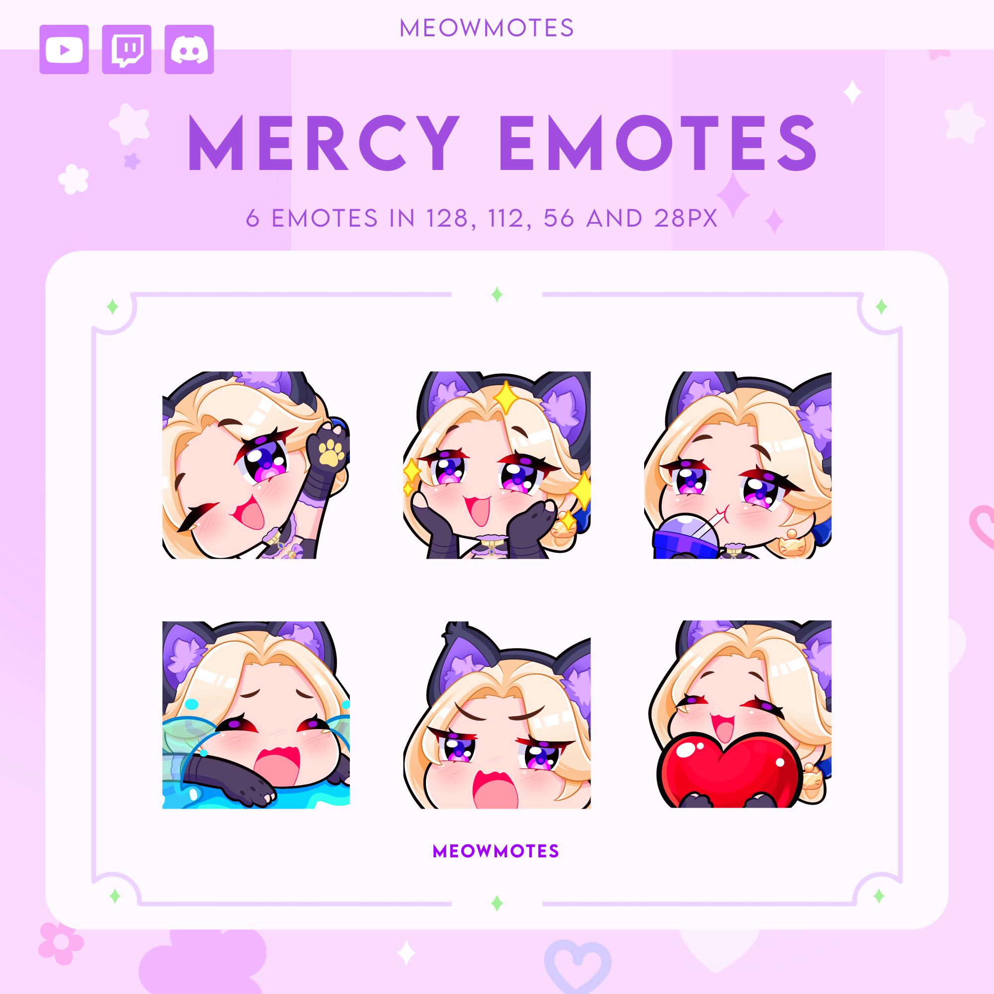 Overwatch 2 / Black Cat Mercy / 6 Emote Pack / Twitch & Discord ...