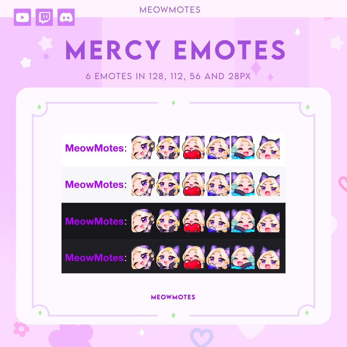 Overwatch 2 / Black Cat Mercy / 6 Emote Pack / Twitch & Discord ...