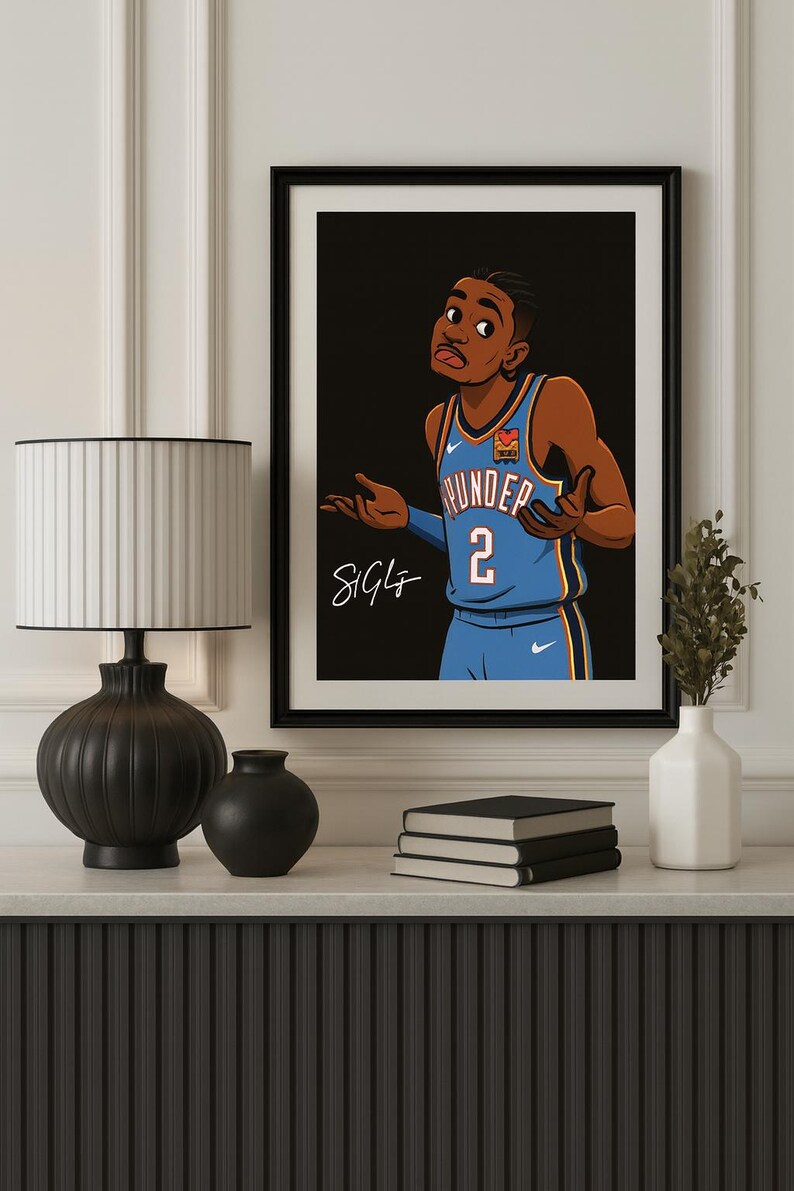 Shai Gilgeous-alexander "why Not?" – Cartoon Poster - Etsy