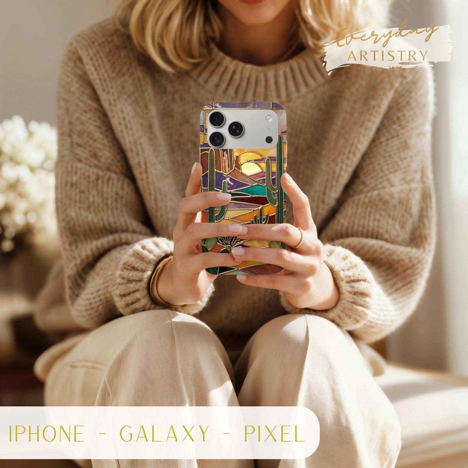 Desert Sunset Phone Case Stained Glass iPhone Samsung Galaxy - Etsy Canada