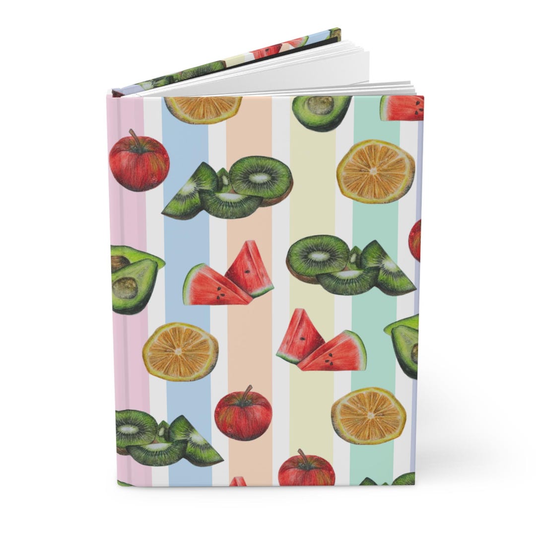 Hand Drawn Colour Pencil Fruity Vibes Tropical Hardcover Journal - Etsy