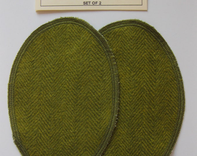 Elbow Patches - Olive Green and Gold Herringbone Flannel - Set of 2 - Etsy