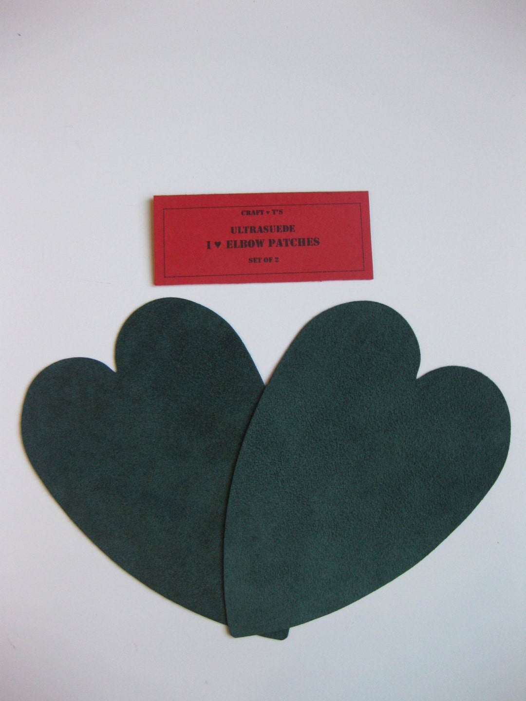 Elbow Patches - Heart Shaped Dark Green Ultrasuede - Set of 2 - Etsy