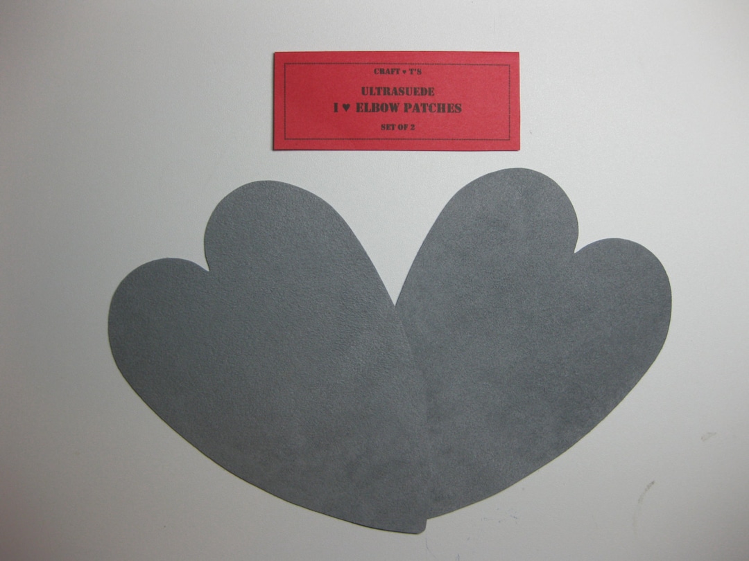 Elbow Patches - Heart Shaped Dark Gray Ultrasuede - Set of 2 - Etsy