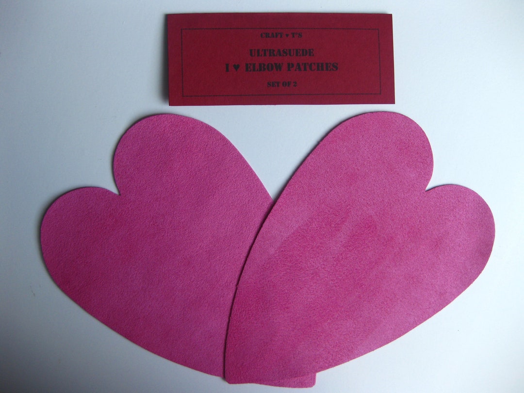 Elbow Patches - Heart Shaped Dark Pink Ultrasuede - Set of 2 - Etsy