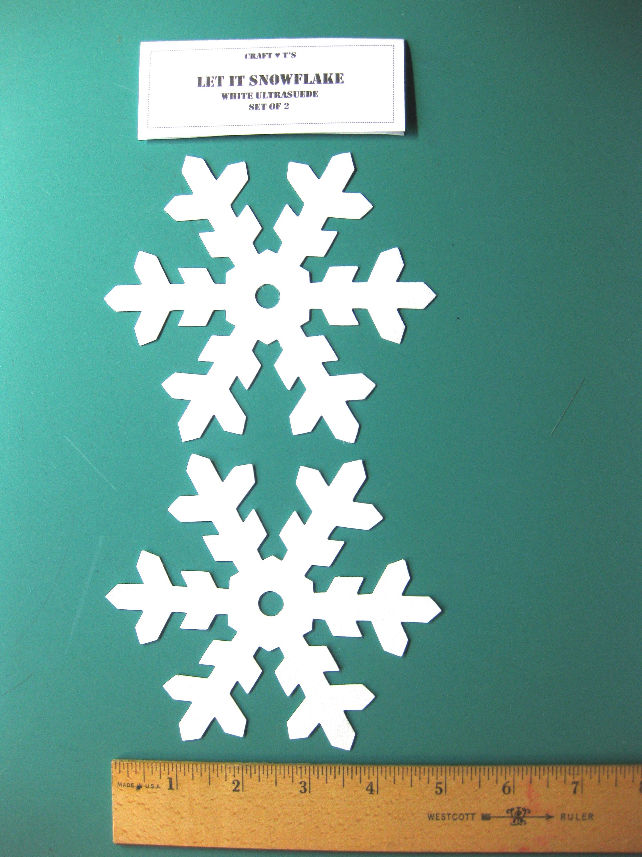 Let It Snowflake - White Ultrasuede Light (0.6mm) Snowflakes - Set of 2 ...