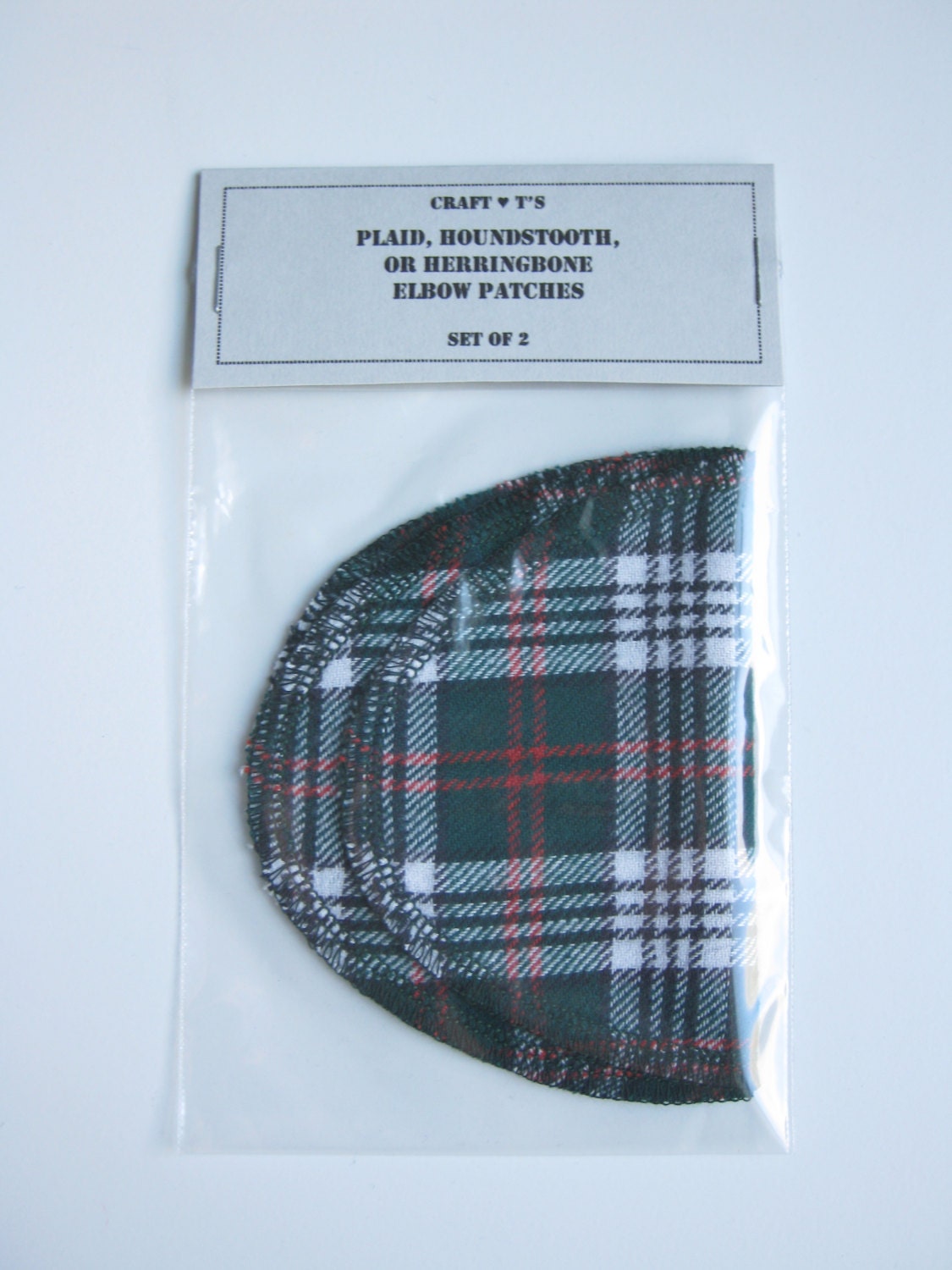 Elbow Patches Green Red Black and White Plaid Cotton Set - Etsy