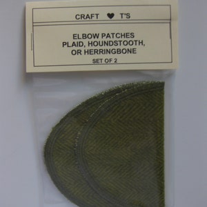 Elbow Patches - Olive Green and Gold Herringbone Flannel - Set of 2 - Etsy