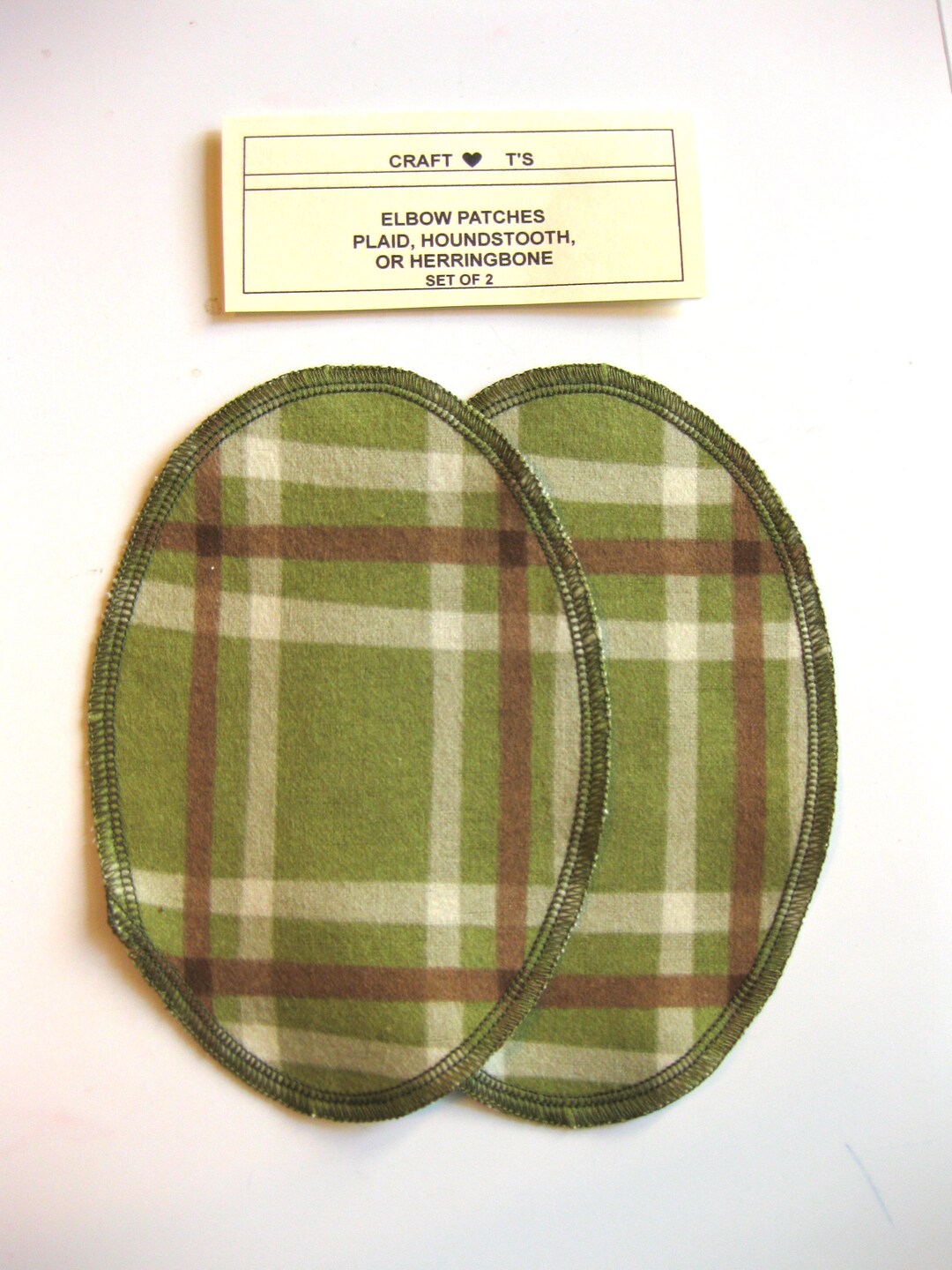 Elbow Patches - Olive Green, Rust and Cream Plaid Cotton - Set of 2 - Etsy