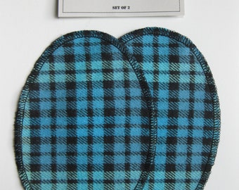 Elbow Patches Cream Red Black Plaid Cotton Set of 2 - Etsy