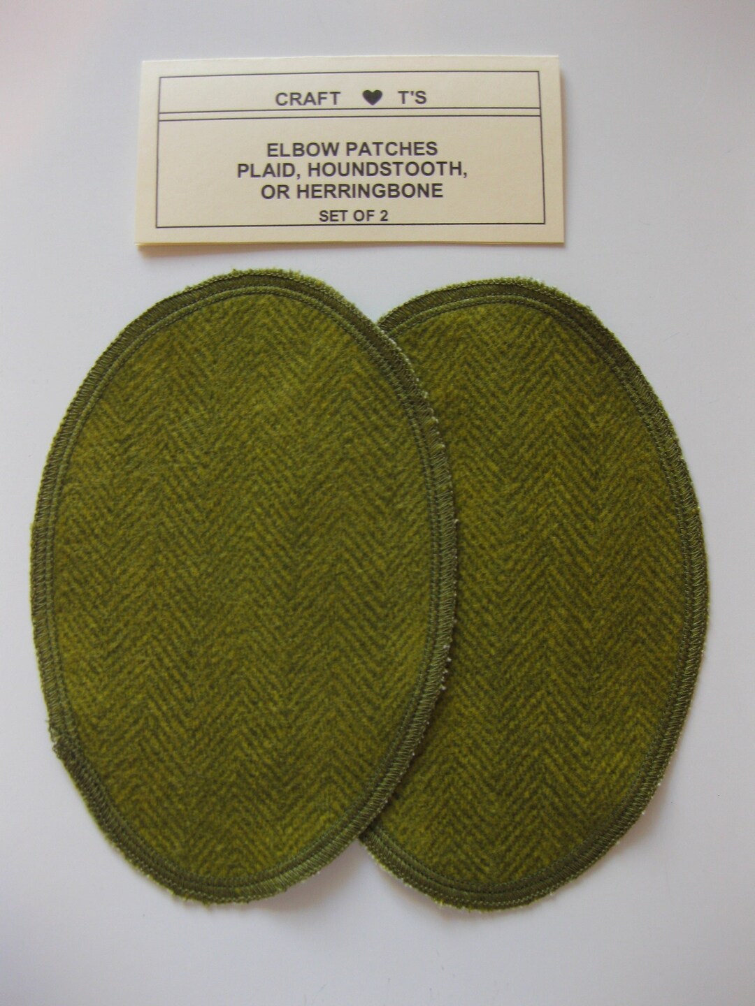 Elbow Patches - Olive Green and Gold Herringbone Flannel - Set of 2 - Etsy