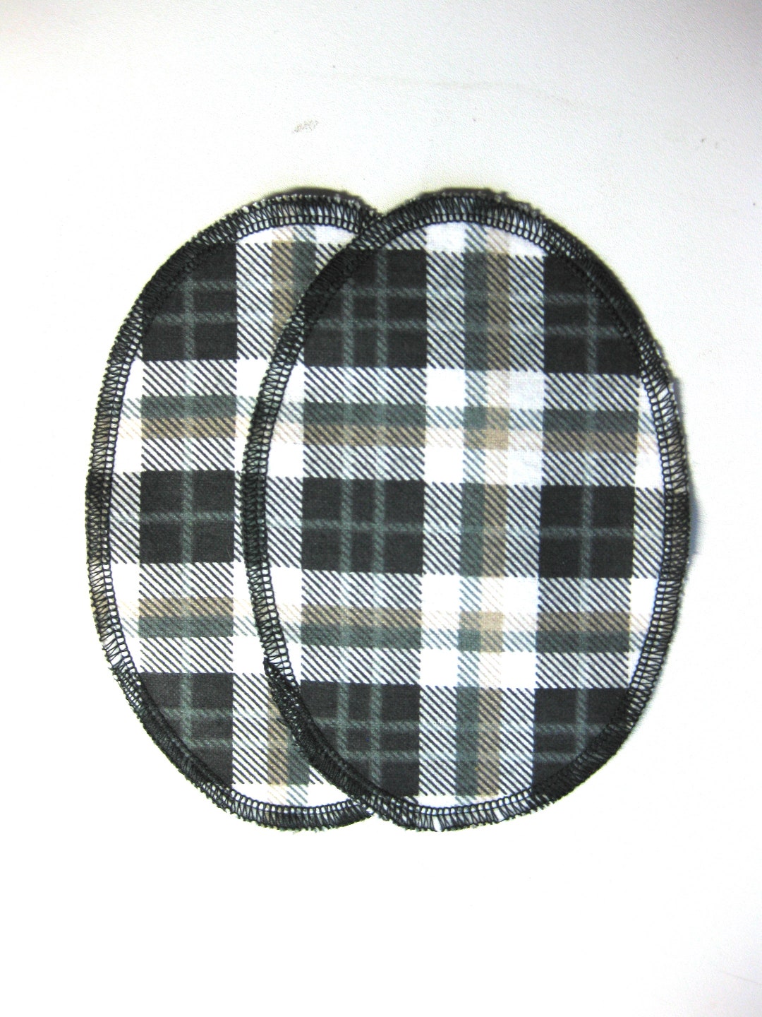 Elbow Patches - Black, White, Olive and Tan Plaid Cotton - Set of 2 - Etsy