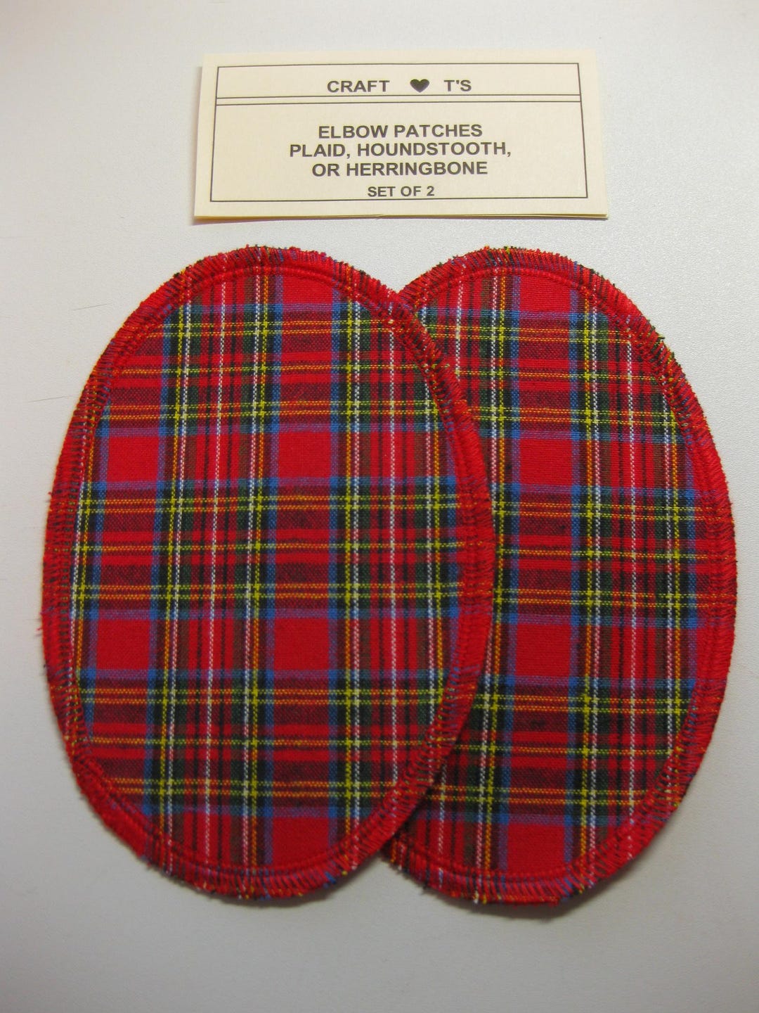 Elbow Patches - Red Tartan Plaid Flannel - Set of 2 - Etsy