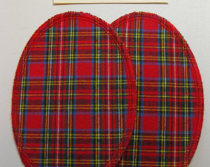 Elbow Patches - Red Tartan Plaid Flannel - Set of 2 - Etsy