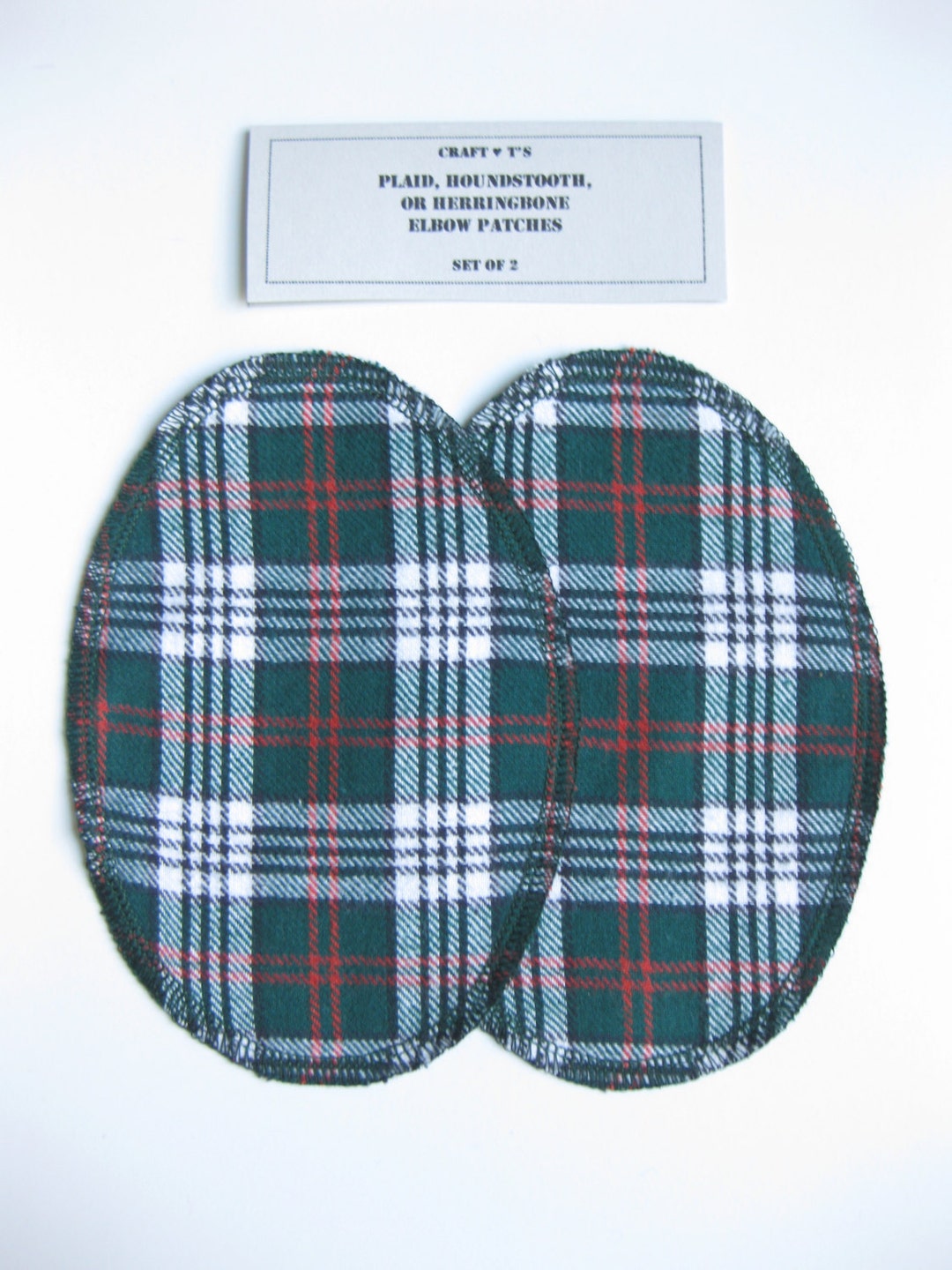 Elbow Patches - Green, Red, Black and White Plaid Cotton - Set of 2 - Etsy
