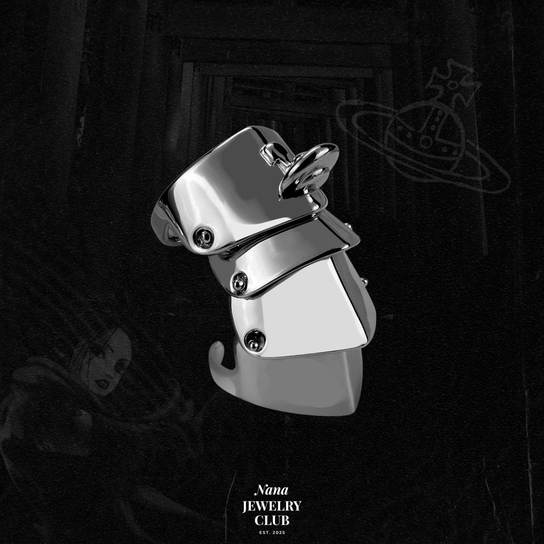 Vivienne Silver Armor Ring, Nana Knight Armour Helmet Ring, 925 Silver ...