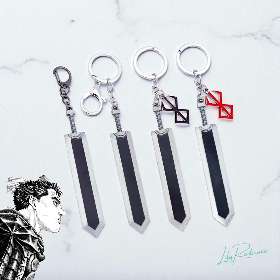 Berserk Guts Inspired Keychain, Dragonslayer Sword Anime Jewelry 1L - Etsy
