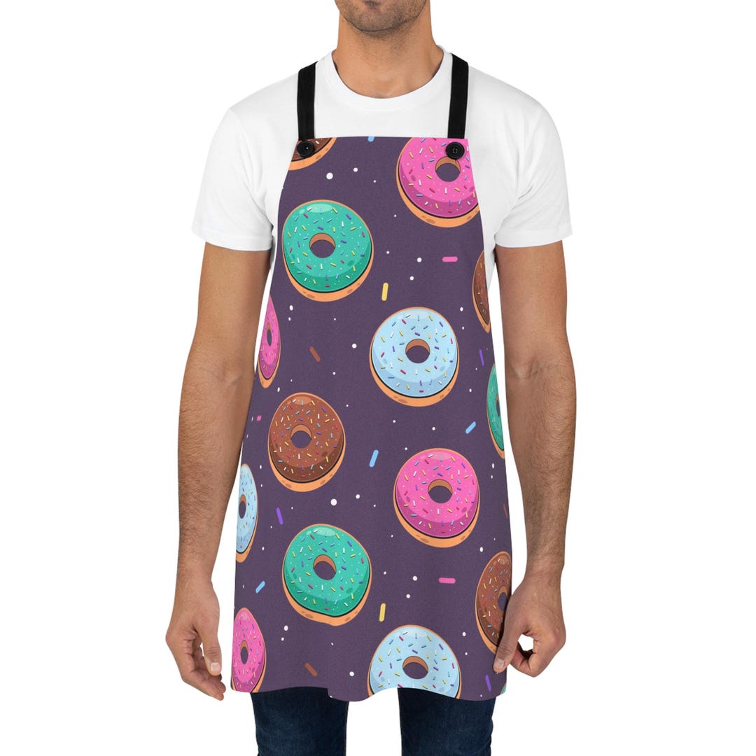 Donut Pattern Apron | All-over Print, Bakery Kitchen Apron - Etsy