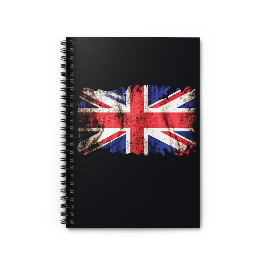 Union Jack Flag Spiral Notebook | UK England Britain Ruled Journal - Etsy