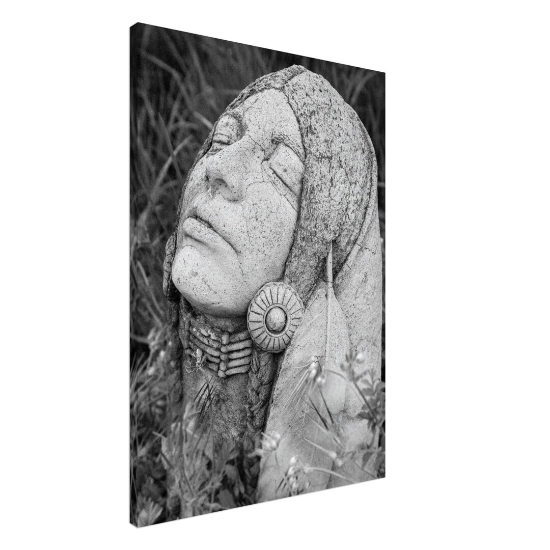 First Nation Ultra High Resolution Stone Statue Canvas Print- Original ...