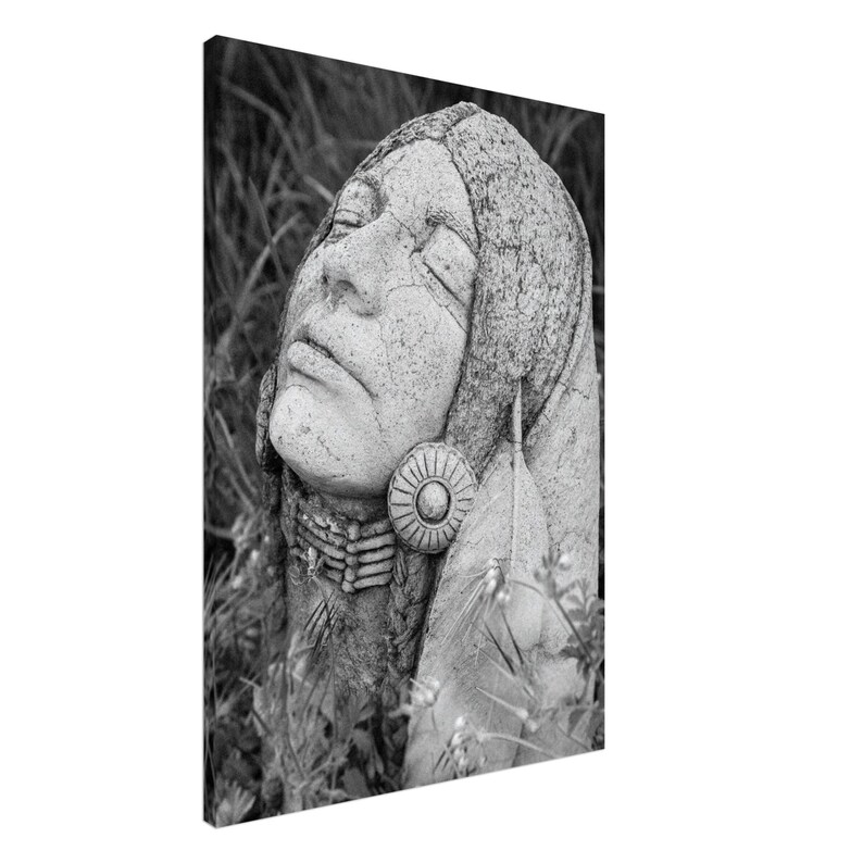 First Nation Ultra High Resolution Stone Statue Canvas Print- Original ...